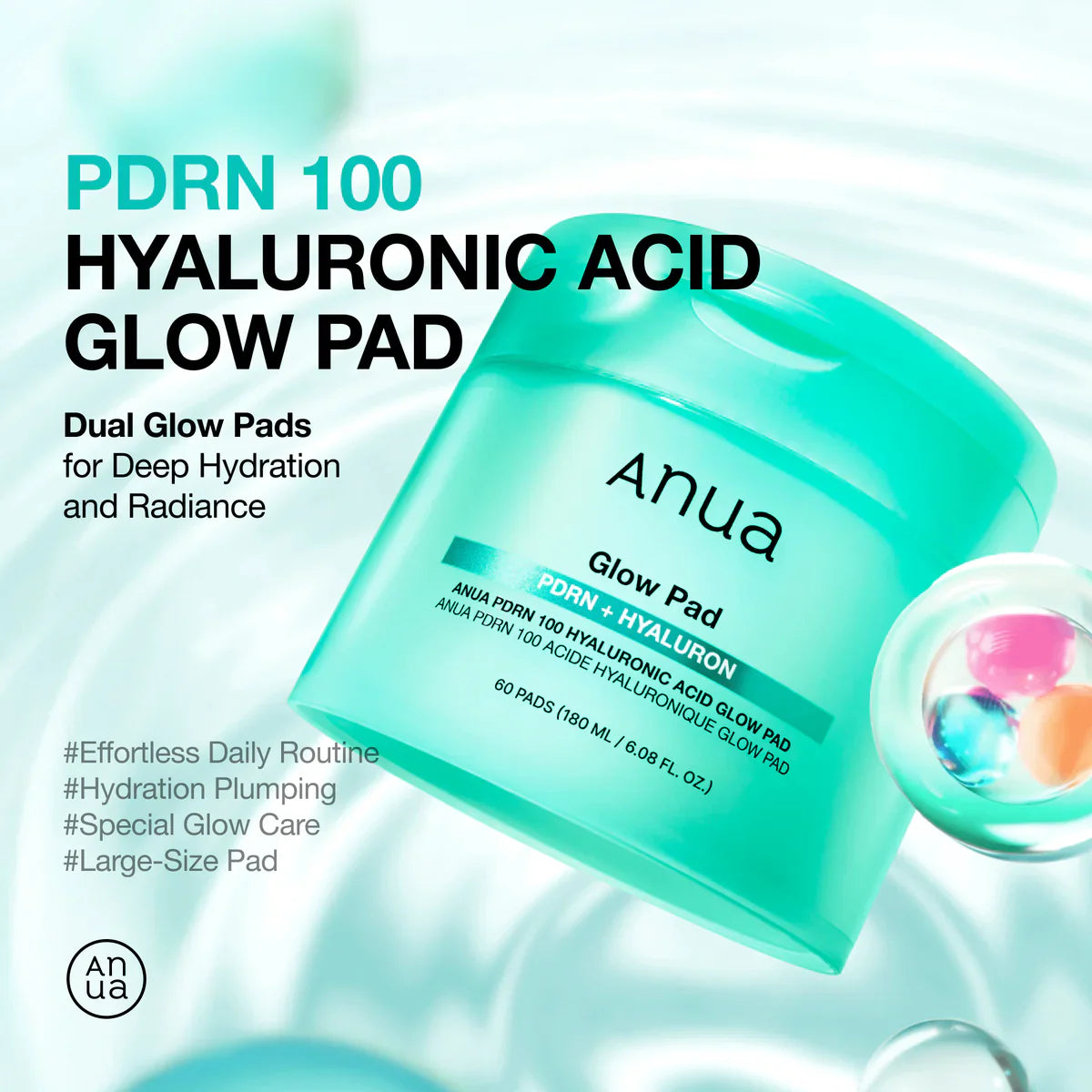 Anua Pdrn 100 Hyaluronic Acid Glow Pad 180ml 60ea – W Cosmetics